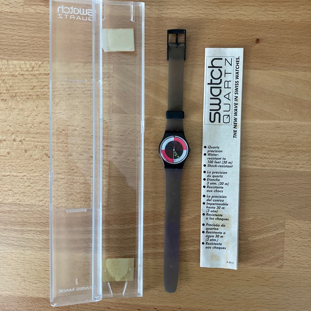 1985 Neo Quad Swatch Watch Original Box + Insert - Gem